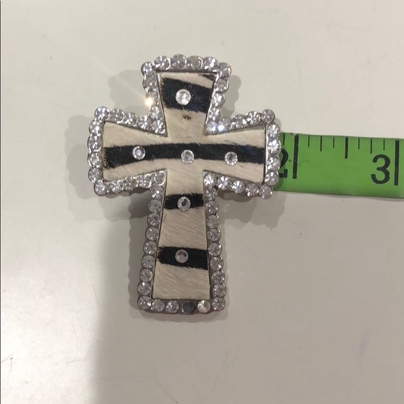 Jewelry | Zebra Rhinestone Cross Pendant | Poshmark